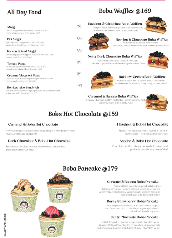 Boba Bar Menu | No.1 Bubble Tea Brand