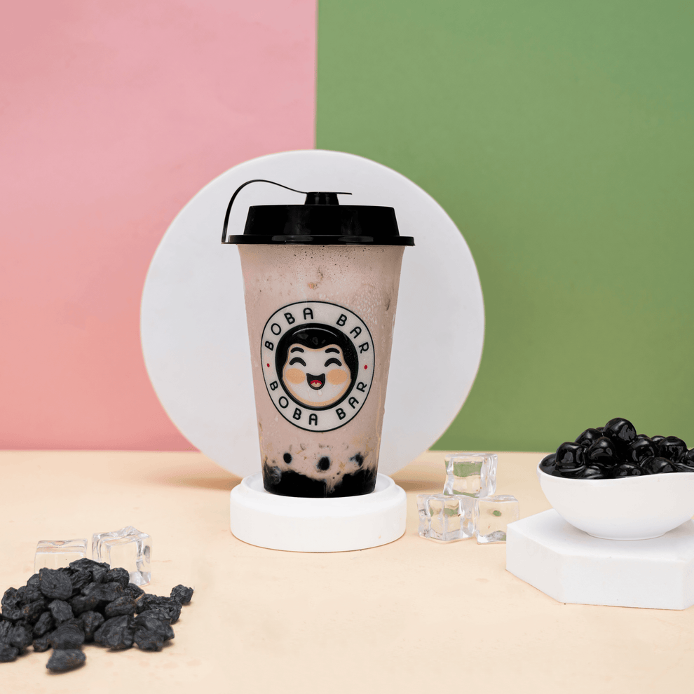 Blackcurrant Bubble Tea with Ice Cream – Boba Bar