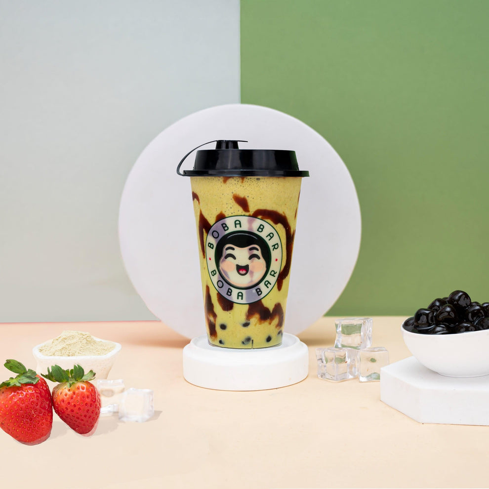 Strawberry Matcha Bubble Tea with Tapioca Pearls – Boba Bar